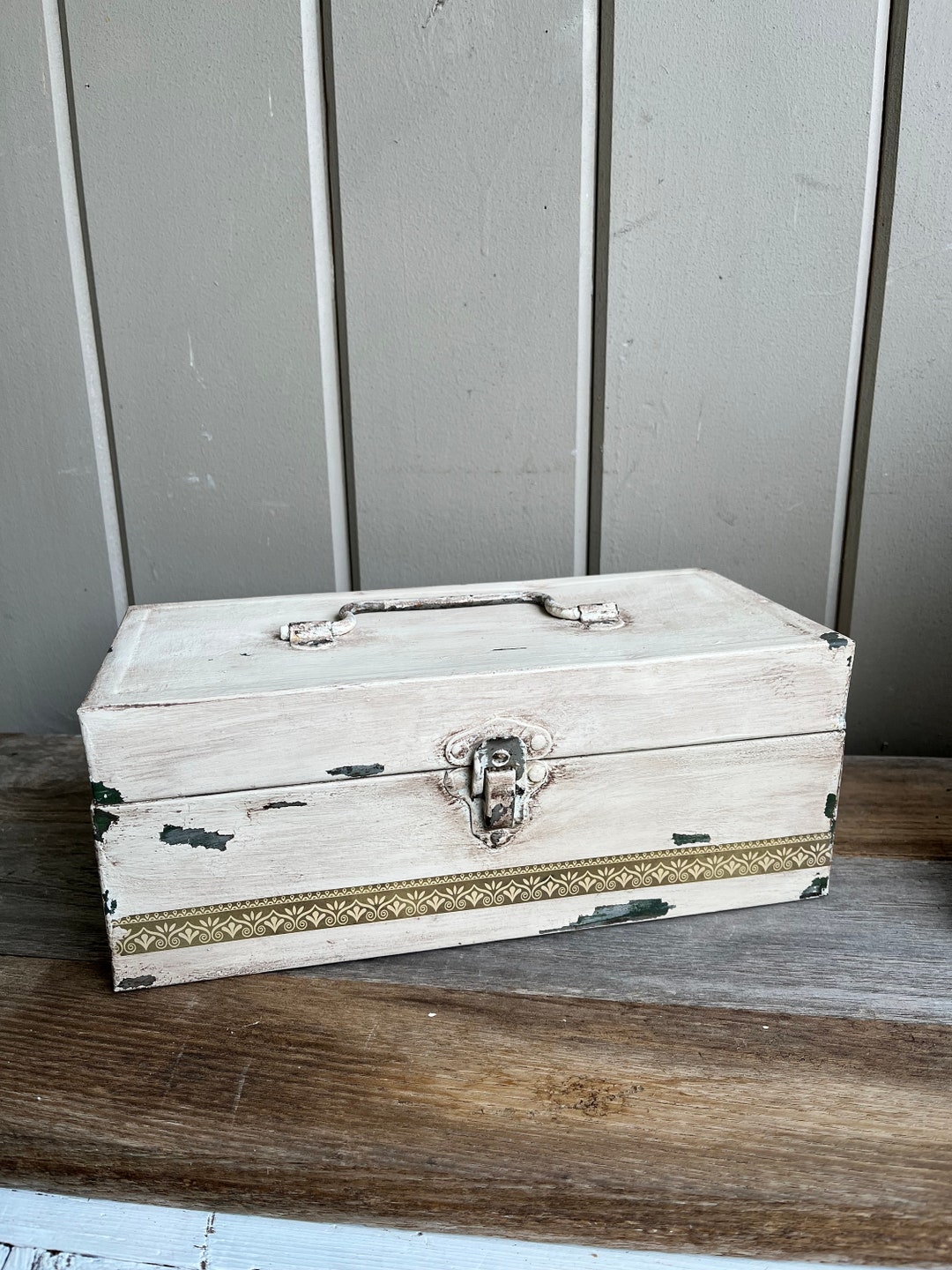 Painted Vintage Toolbox, Painted Metal Toolbox, Repurposed Metal ...