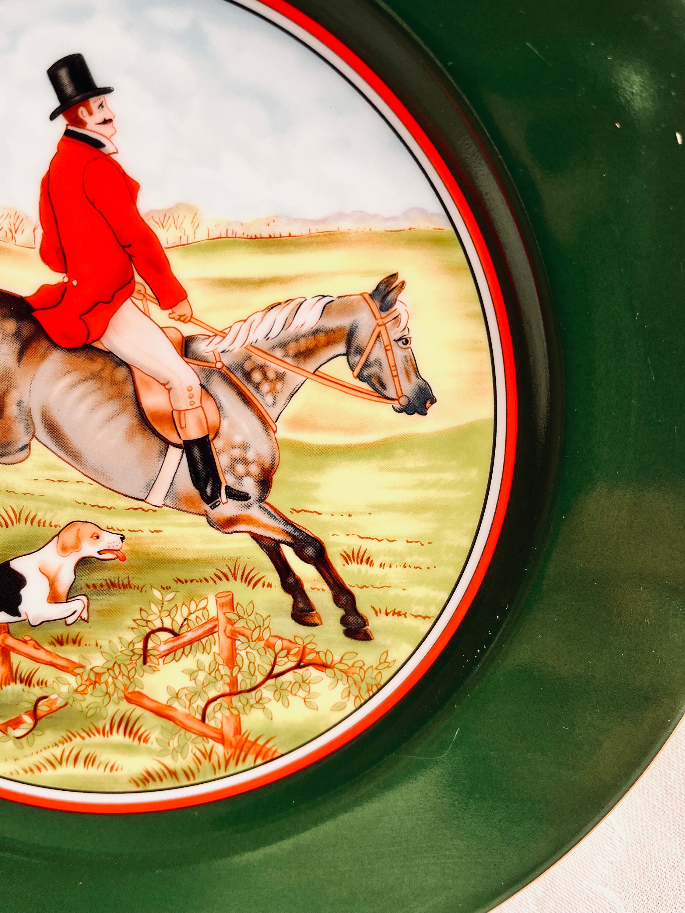 Fitz and Floyd Tally Ho Plate Equestrian Decor Fox Hunting Scene Plate ...