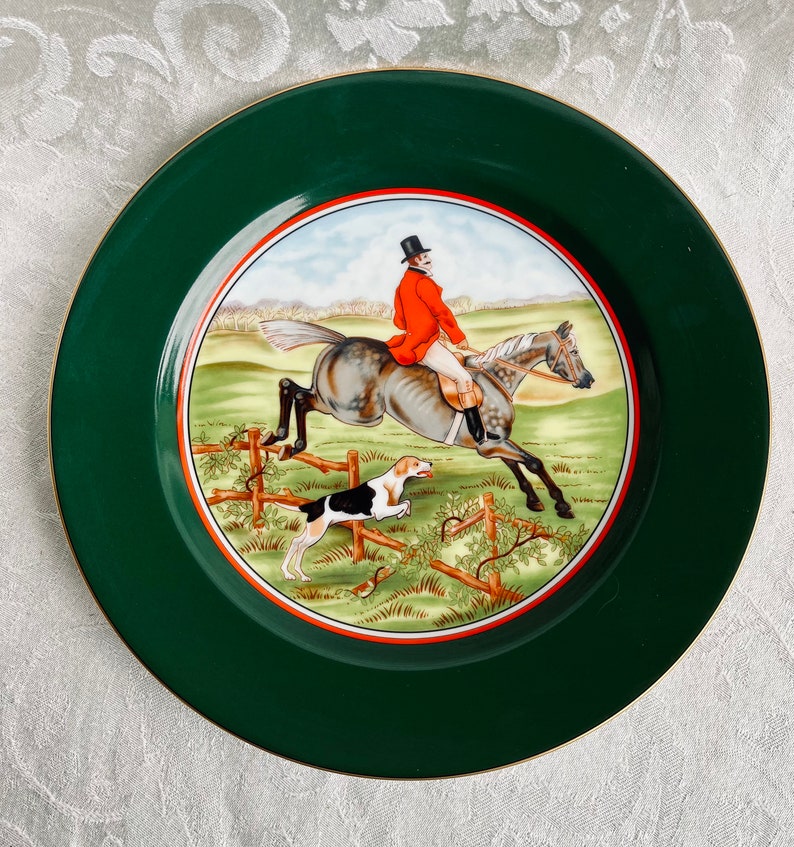 Fitz and Floyd Tally Ho Plate Equestrian Decor Fox Hunting Scene Plate ...