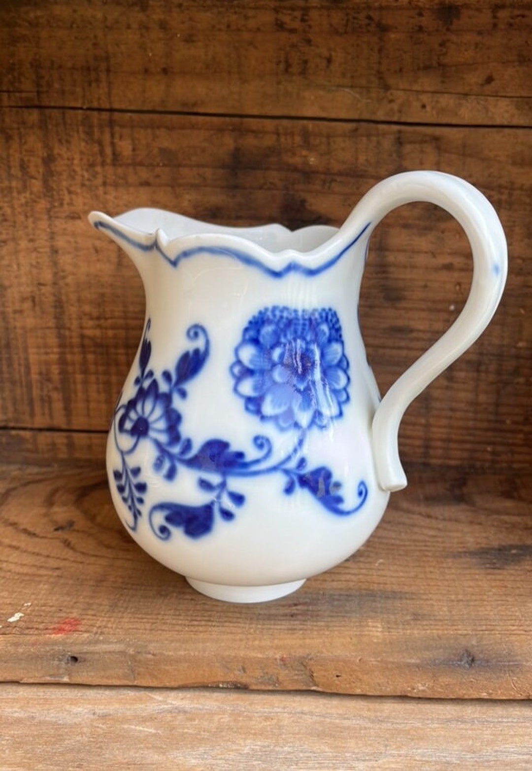 Vintage Meissen Large Creamer Pitcher Jug With Crossed Swords Mark Blue ...