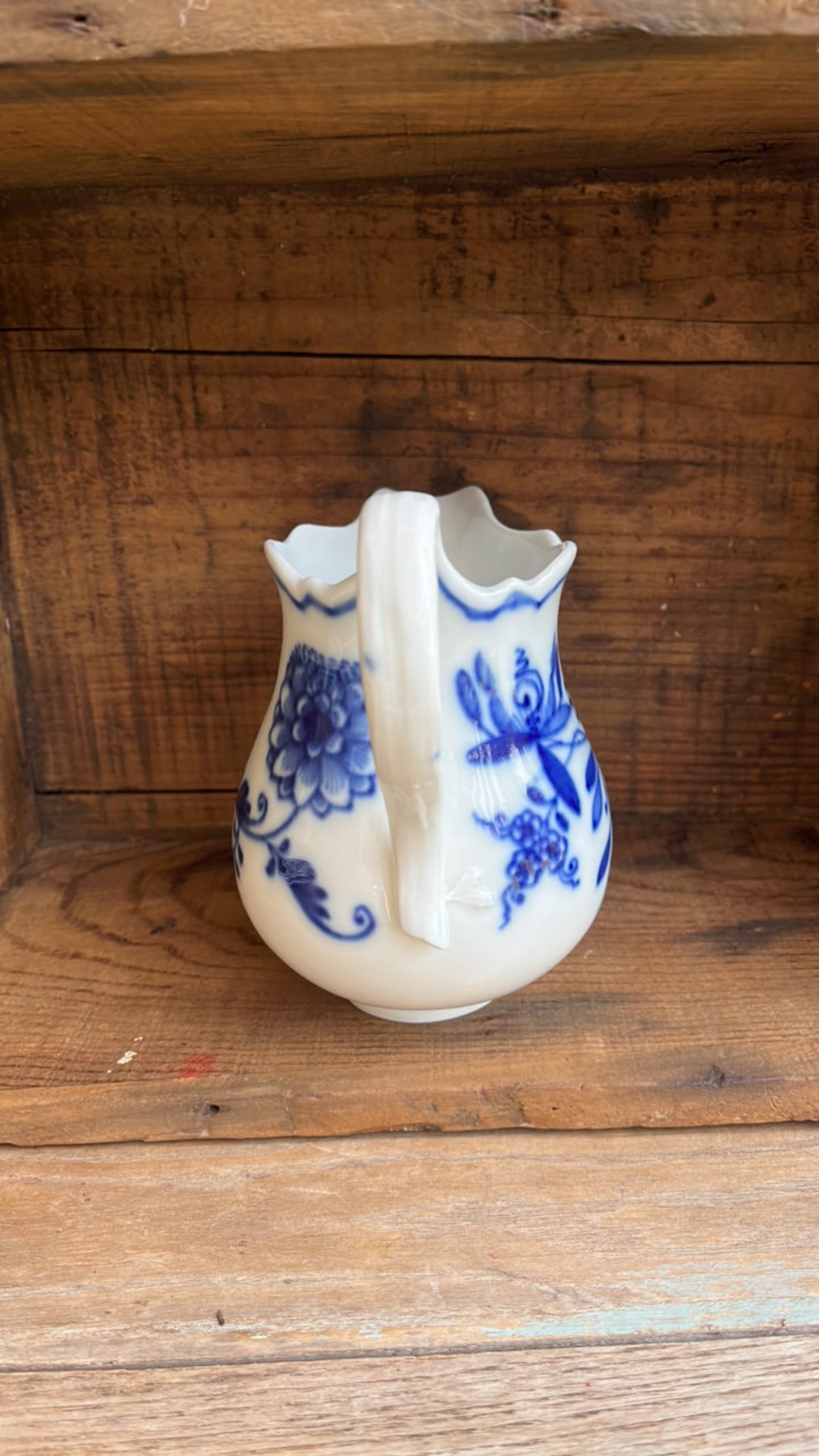 Vintage Meissen Large Creamer Pitcher Jug With Crossed Swords Mark Blue ...
