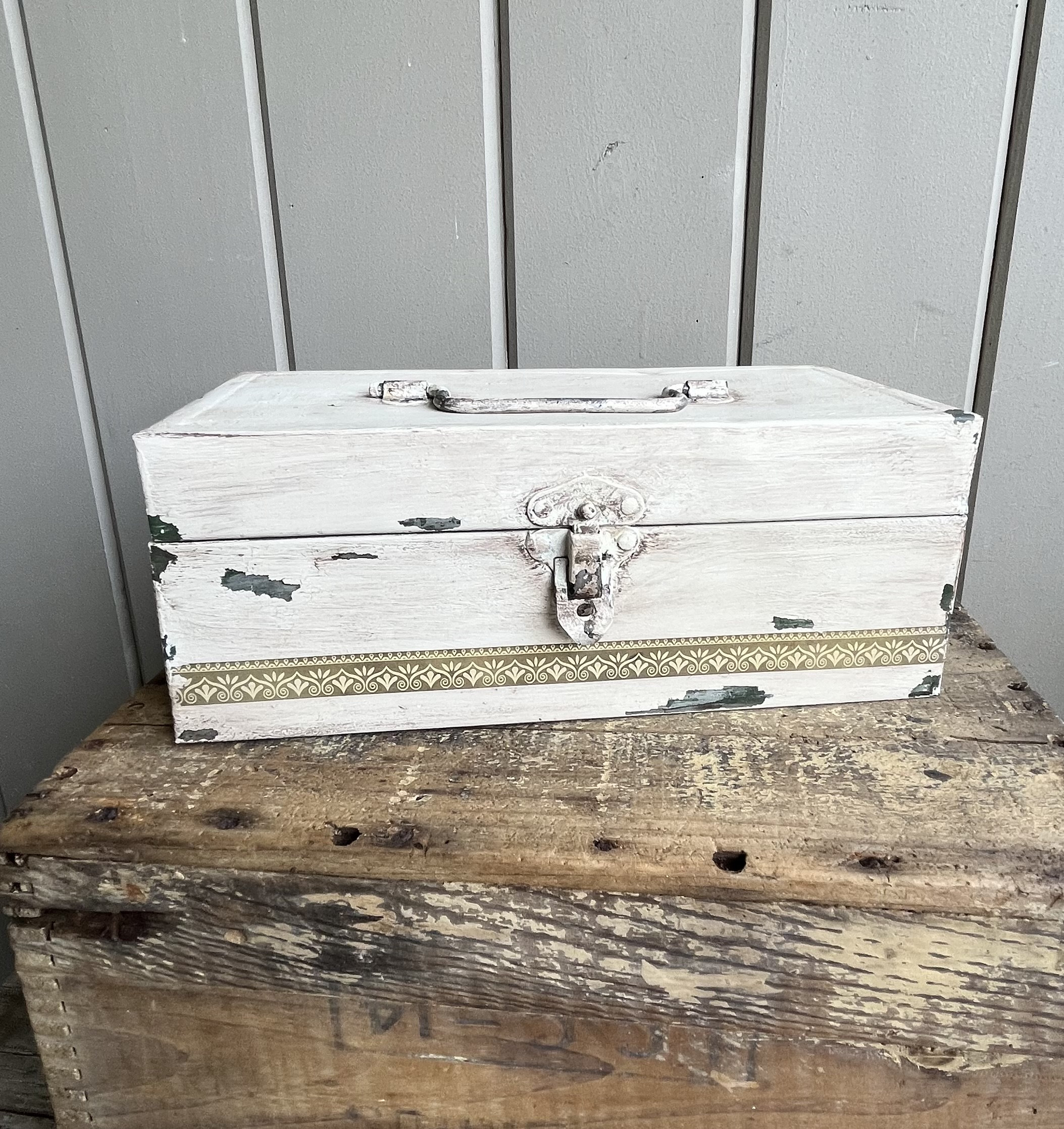 Painted Vintage Toolbox, Painted Metal Toolbox, Repurposed Metal ...