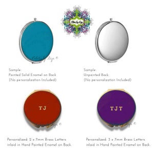 Art Nouveau Moon Star Compact Mirror: Turquoise Enamel, Personalized - Etsy