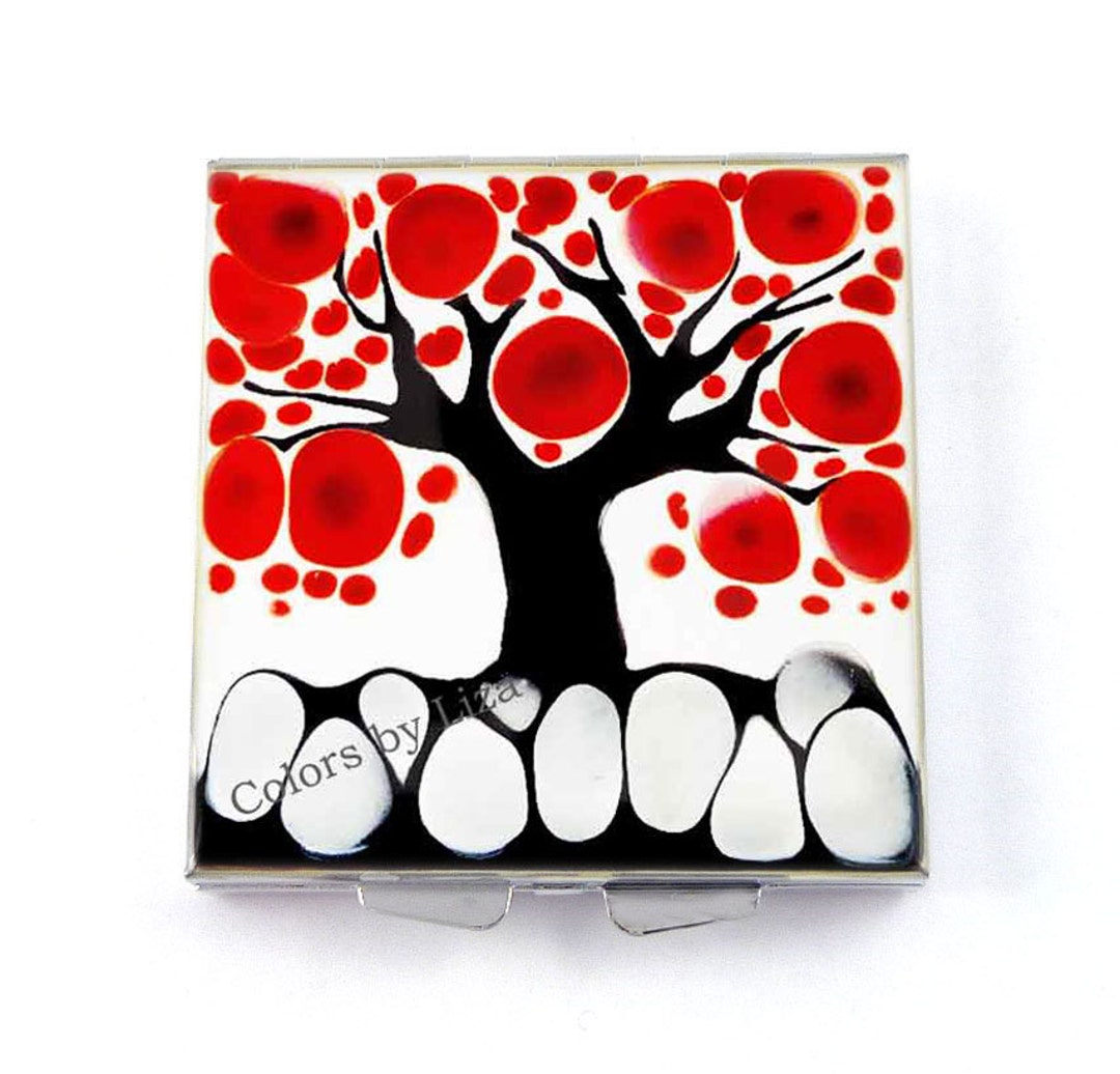 Tree of Life Pill Box: Hand Painted Enamel, Personalized Options - Etsy