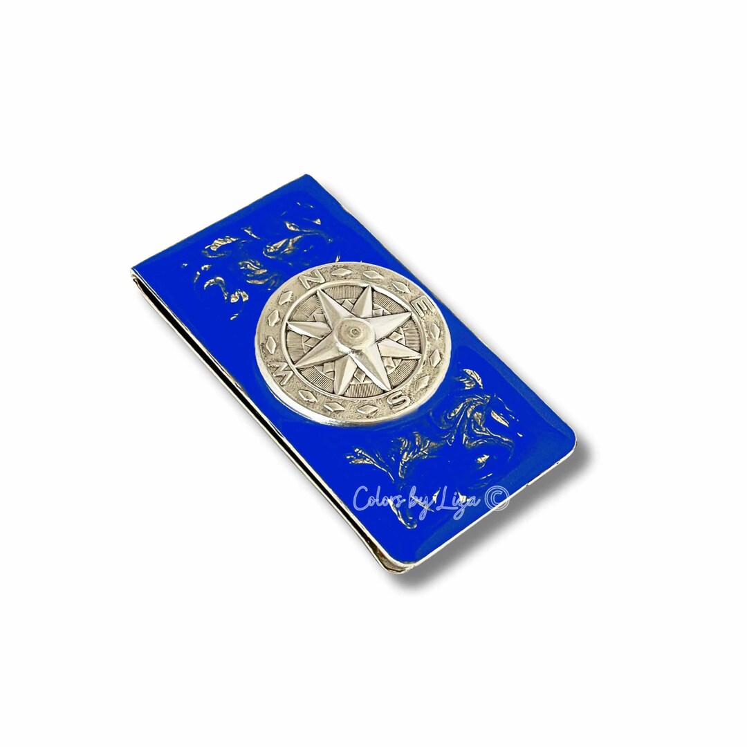 Antique Silver Compass Money Clip, Nautical Inspired, Personalized Gift ...