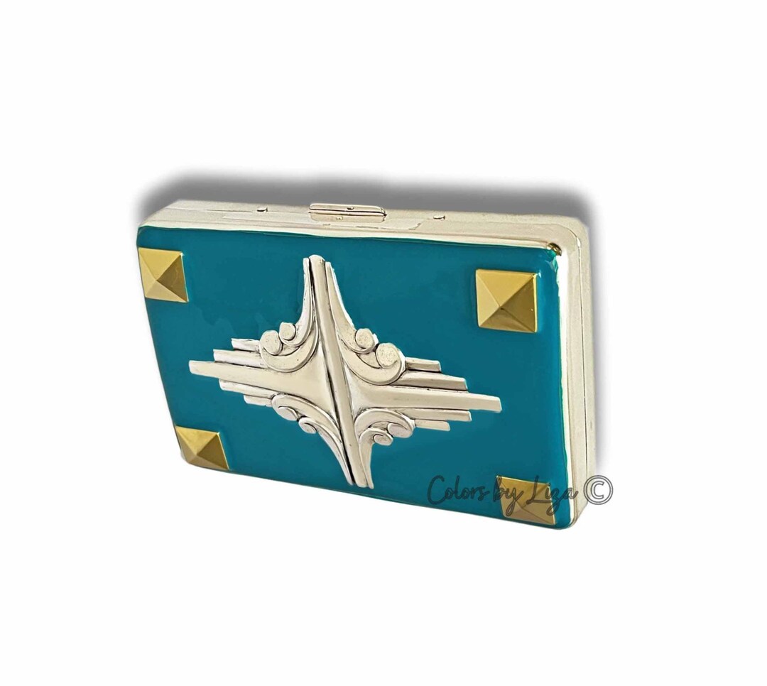 Art Deco Wallet: Hand Painted Enamel RFID Credit Card Holder - Etsy