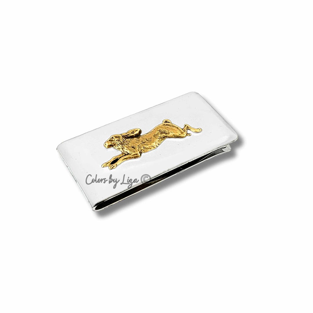 Antique Gold Hare Money Clip, Hand Painted Enamel, Personalized Gift - Etsy