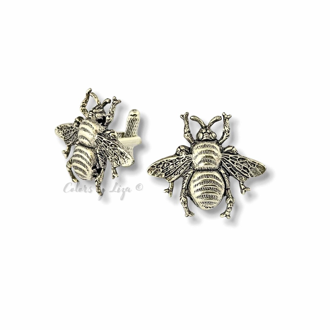 Vintage Bee Cufflinks: Antique Silver Art Deco Style - Etsy