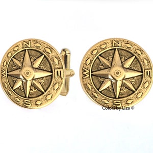 Compass Rose Medallion Tie Pin Vintage Style Antique Gold Plated ...