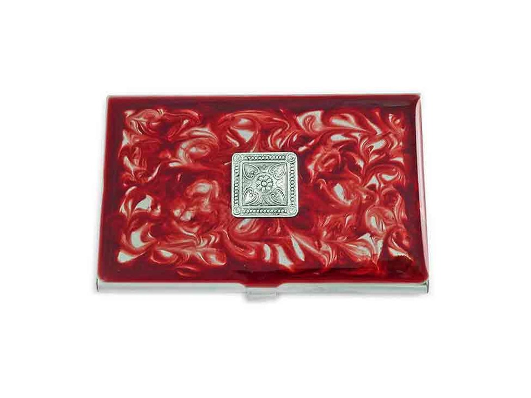 Moorish Square Medallion Inlaid in Hand Painted Ox Blood Swirl - Etsy