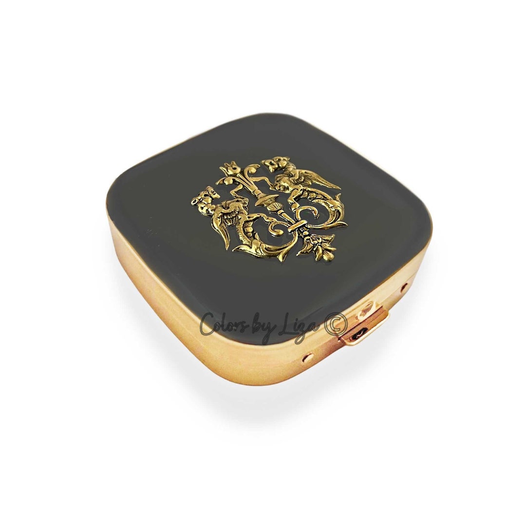 Dragon Crest Pill Box: Hand Painted Enamel, Medieval Fantasy Design - Etsy