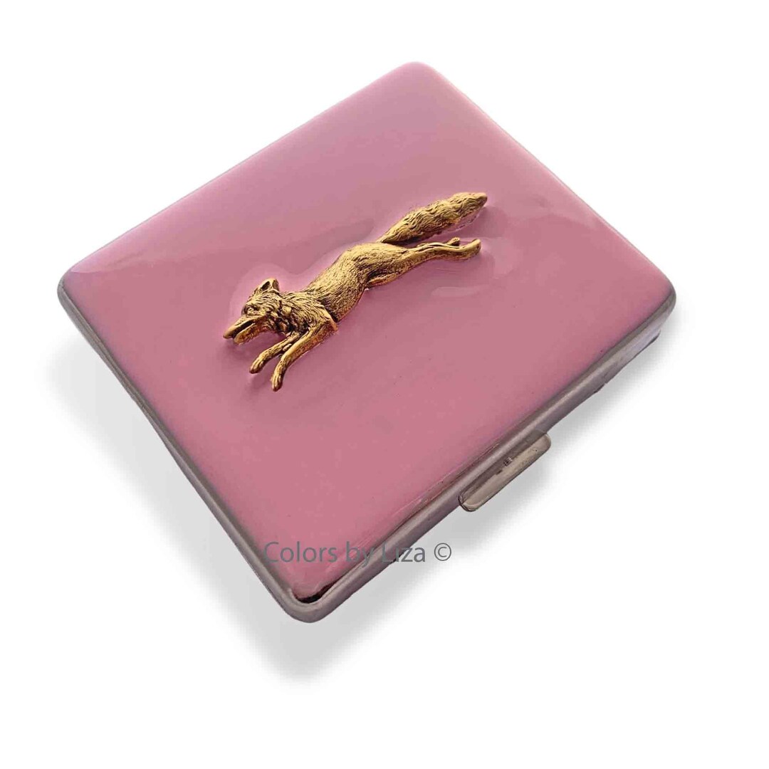 Hand Painted Fox Pill Box: Weekly 8-compartment, Vanity Mirror - Etsy