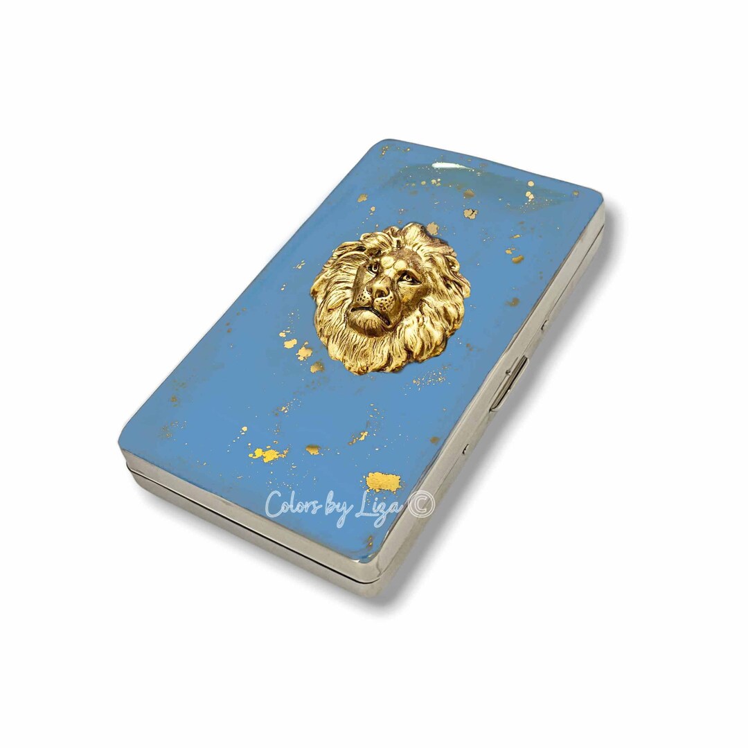 Antique Gold Lion Pill Box: Hand Painted Enamel, Personalized - Etsy