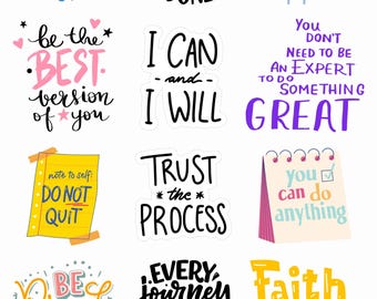 Motivational Quotes Digital Stickers pre-cropped, Motivational Quotes ...