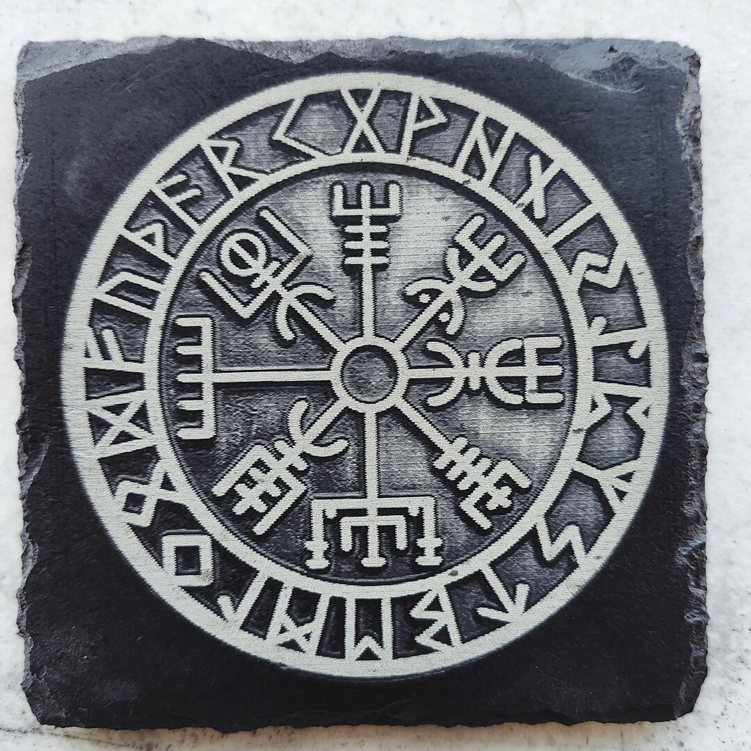 4 Pack Engraved Viking Rune 4X4 Slate Coaster - Etsy