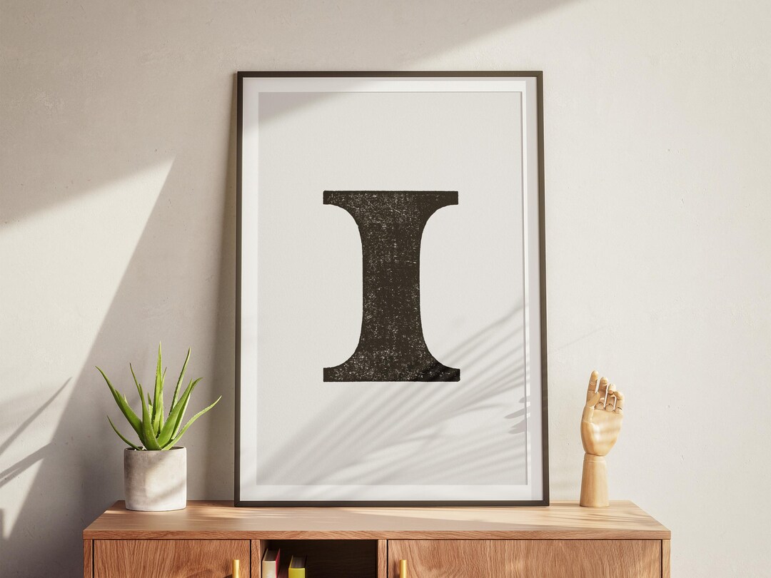 Poster Art Print Letter I - Aesthetic Room Decor Minimalist - Printable ...