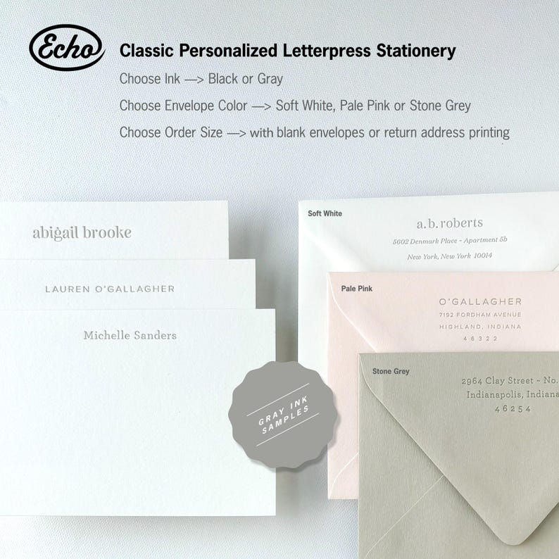 Letterpress Stationary With Initials, Personalized Gift, Traditional ...