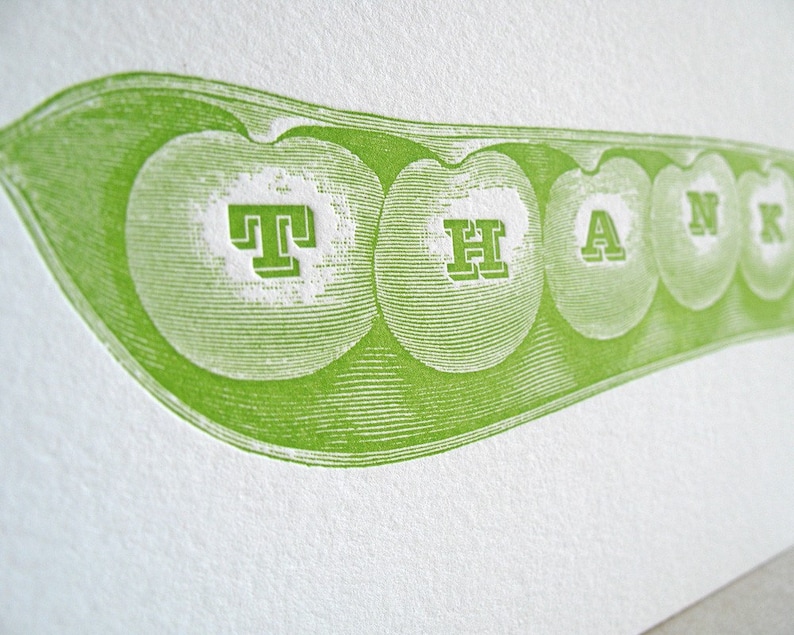 Garden Themed Note Card Vegetable Stationery Notes Letterpress Thank ...