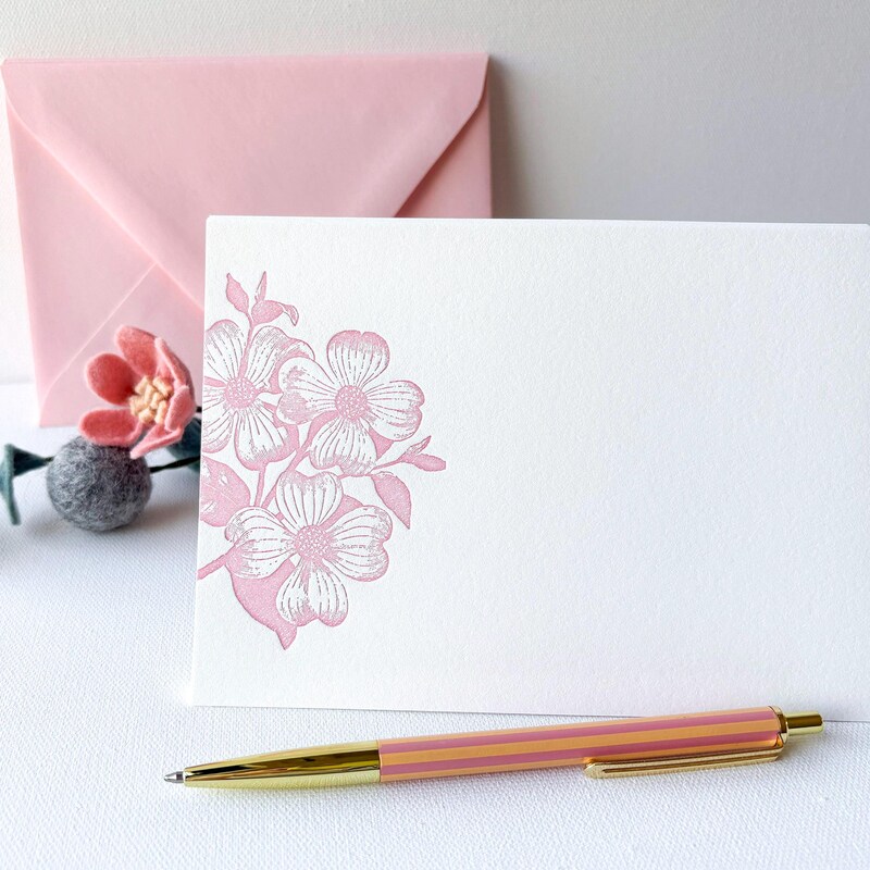 Pink Floral Stationary Set Box - Etsy