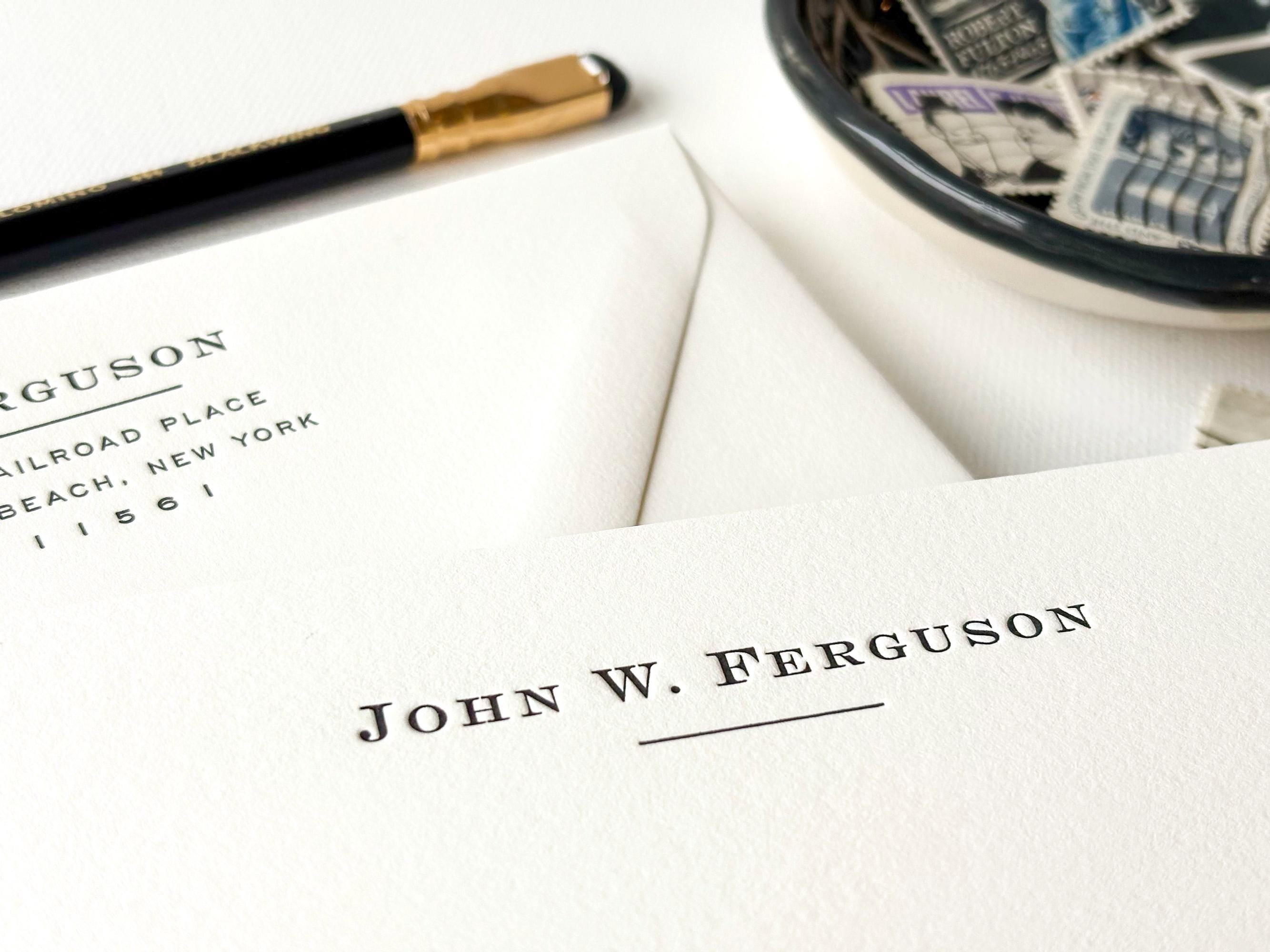 Personalized Letterpress Stationery - Address Printing - Executive ...