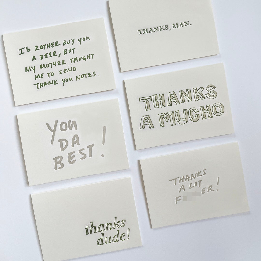 Thank You Cards for Men - Mixed Set of Snarky Rude Funny Casual Thank ...