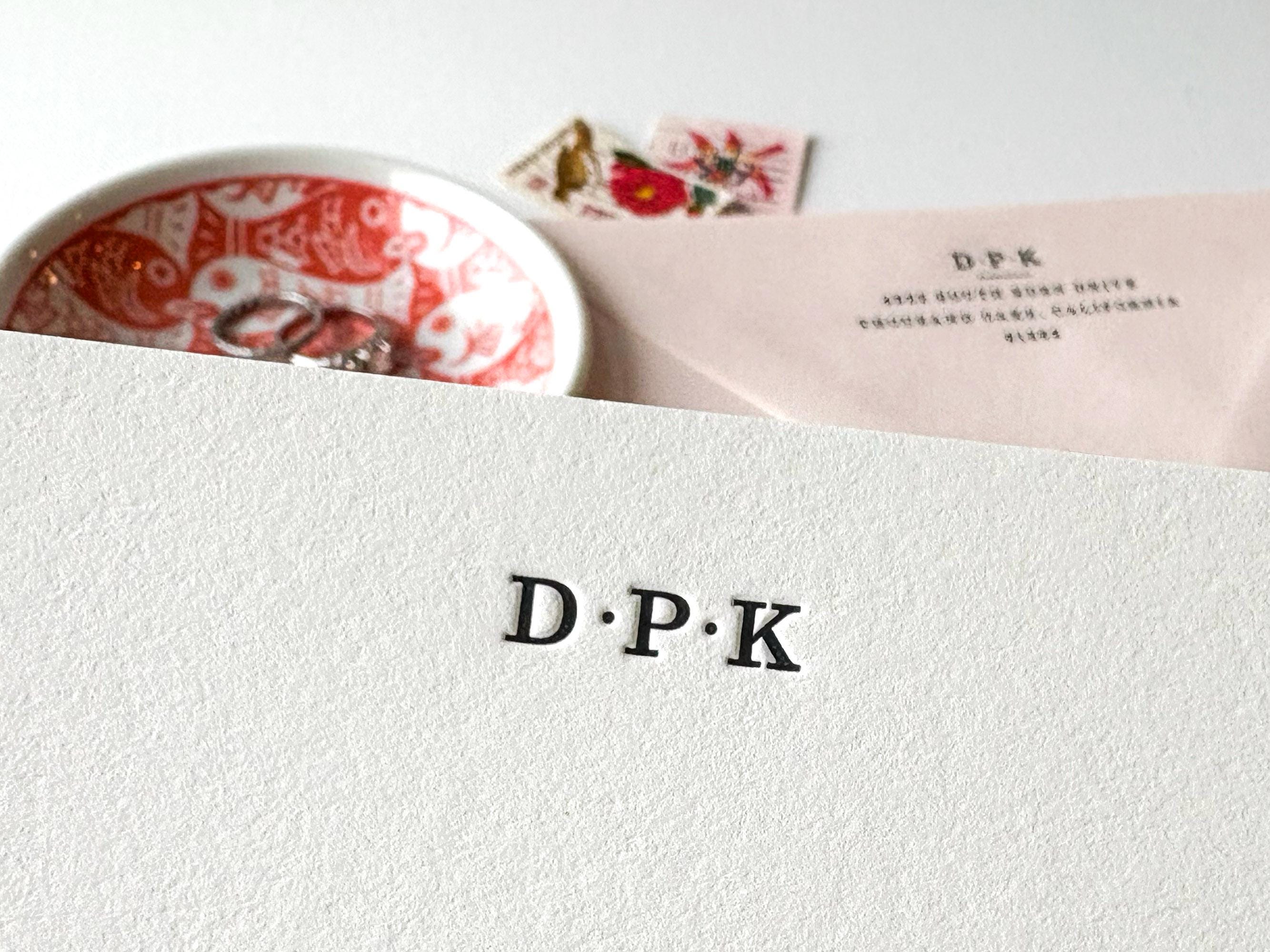 Letterpress Stationary With Initials, Personalized Gift, Traditional ...