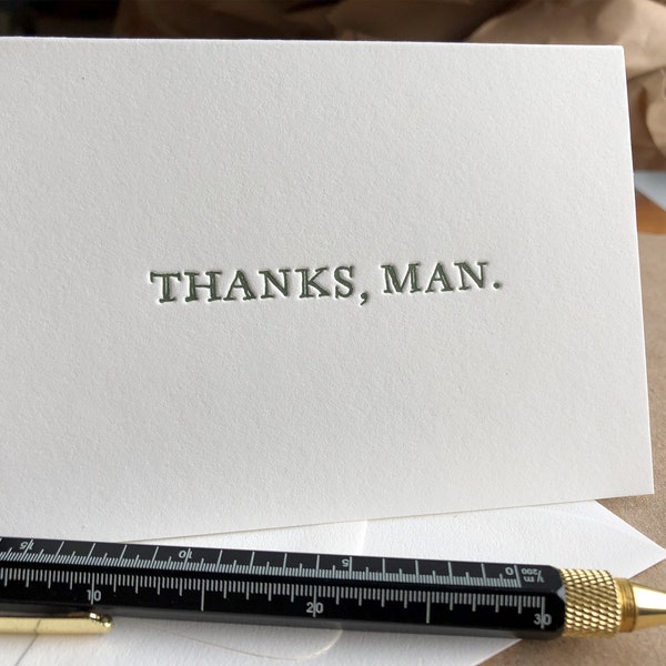 Manly Thank You Card - Etsy