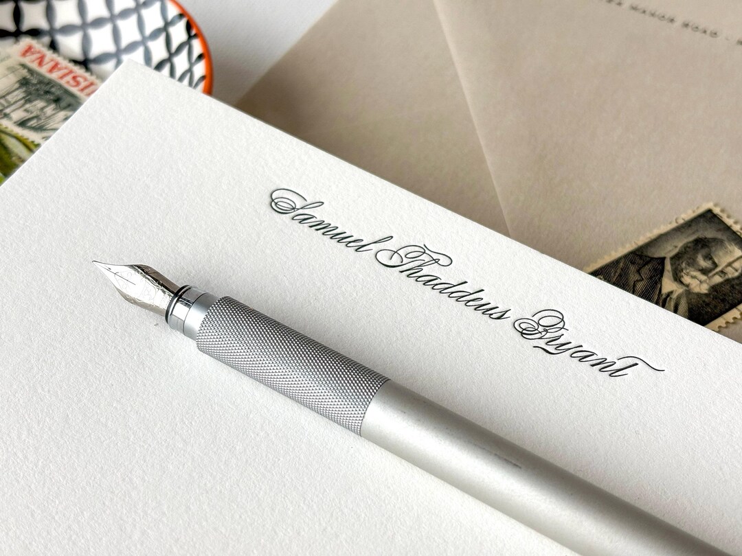 Personalized Script Stationery - Fancy Script Choices - Custom Stationary Gift - Luxury ...