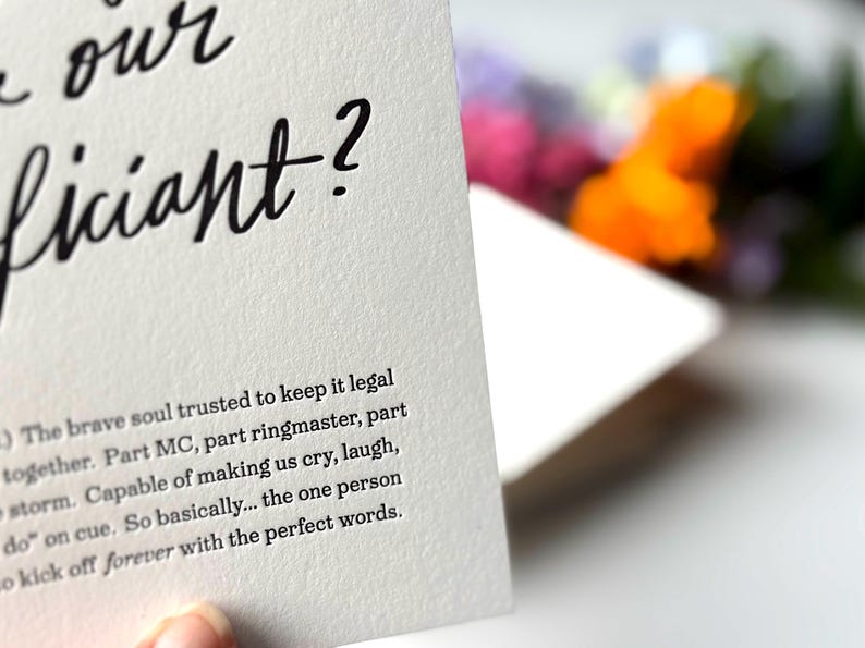 Will You Be Our Officiant? - Proposal Card for Wedding Party - Etsy