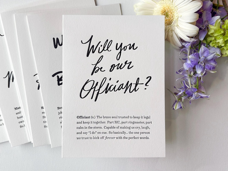 Will You Be Our Officiant? - Proposal Card for Wedding Party - Etsy