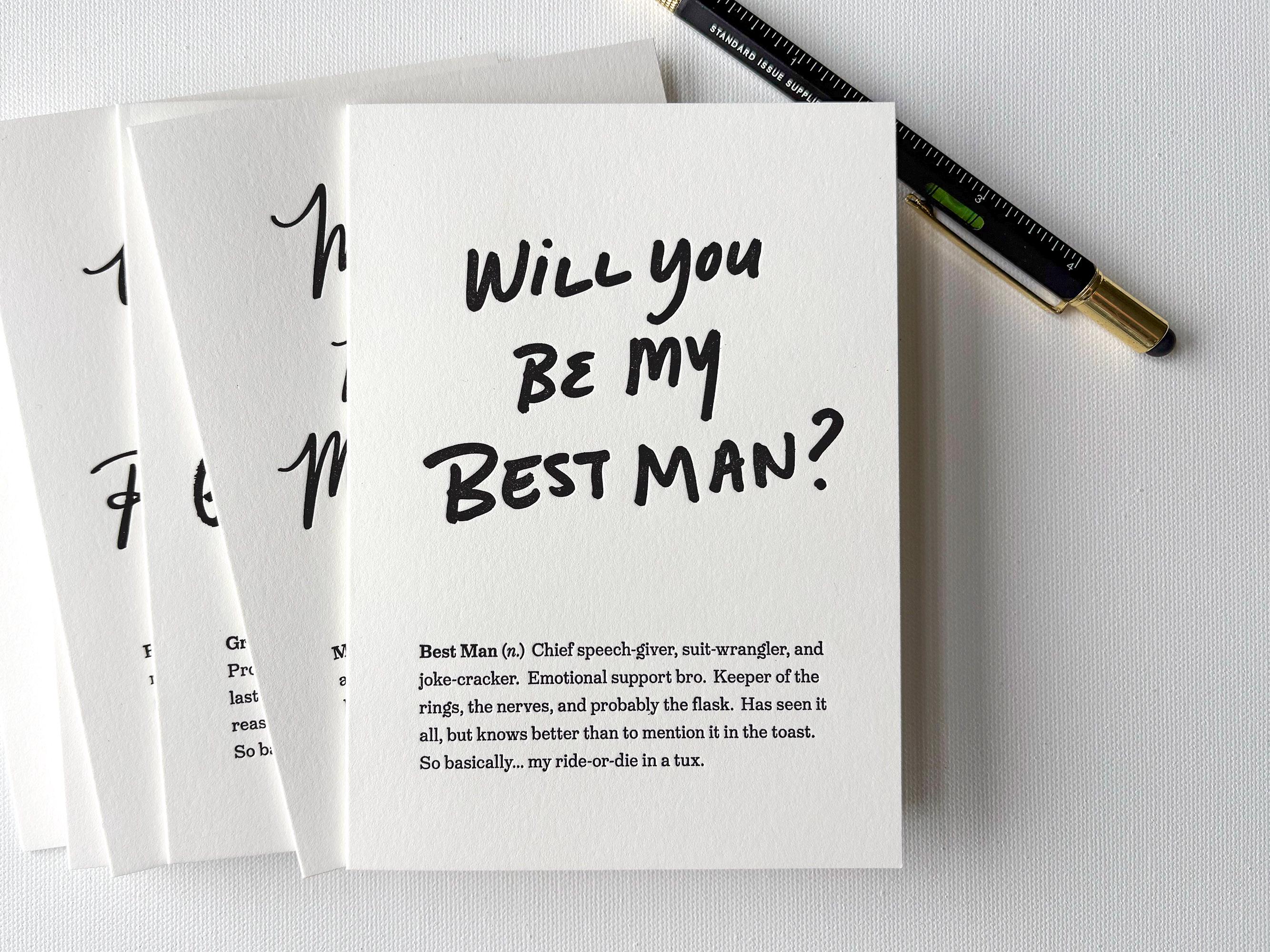 Funny Best Man Proposal Card - Will You Be My Best Man? - How to Ask ...