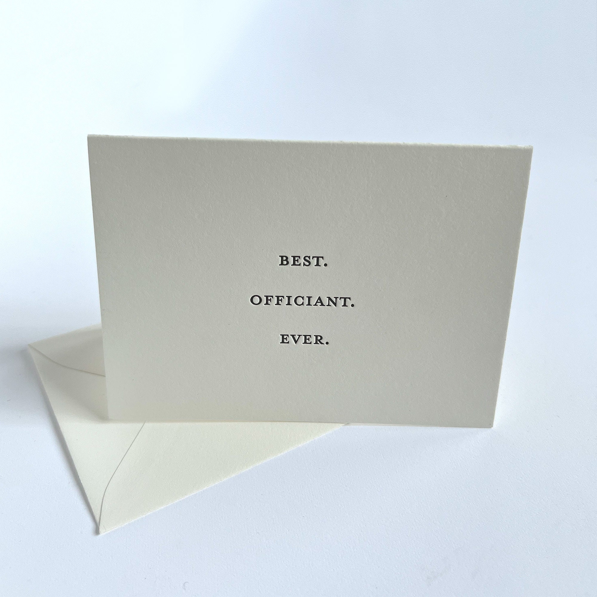 Best Officiant Ever Thank You Card Letterpress Minimal Modern Aesthetic ...