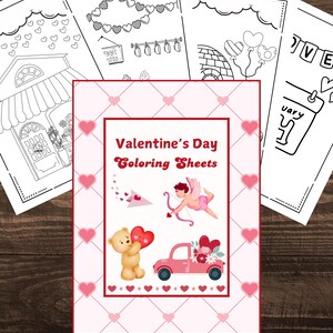 Valentines Day Printable Coloring Sheets - Etsy