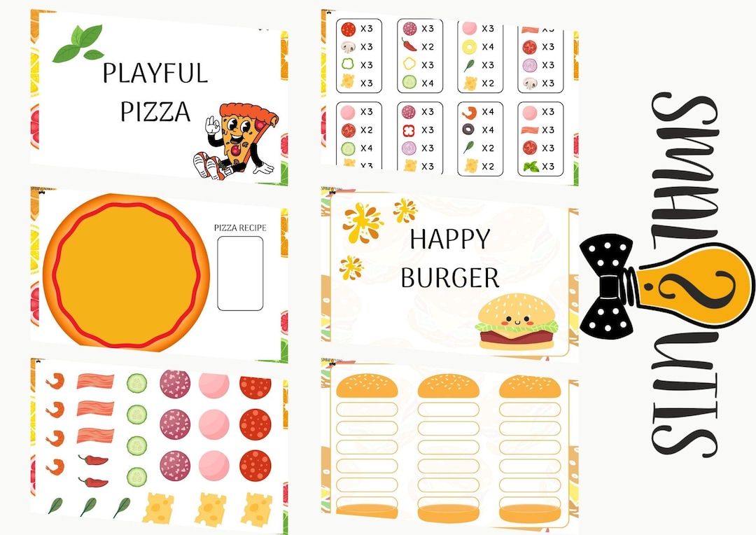 Build Your Own Pizza, Burger, or Sandwich | Printable Food Game for ...