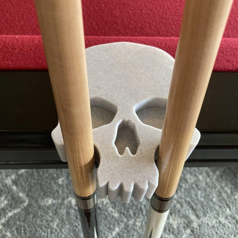Skull Pool Cue Holder for 2 Sticks Weighted Billiards Cue Rest With ...