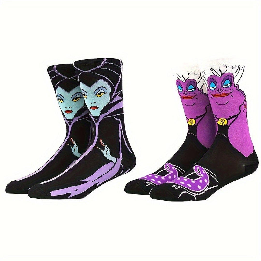 Disney Authorized 2 Pairs of Cartoon Anime Character Villain Character ...