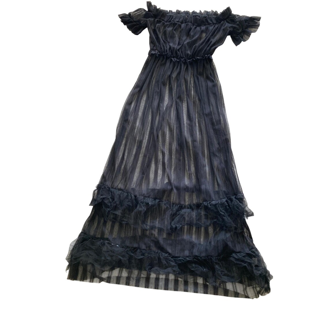 Frilly Black Sheer Mesh See-through Dress Size Small - Etsy