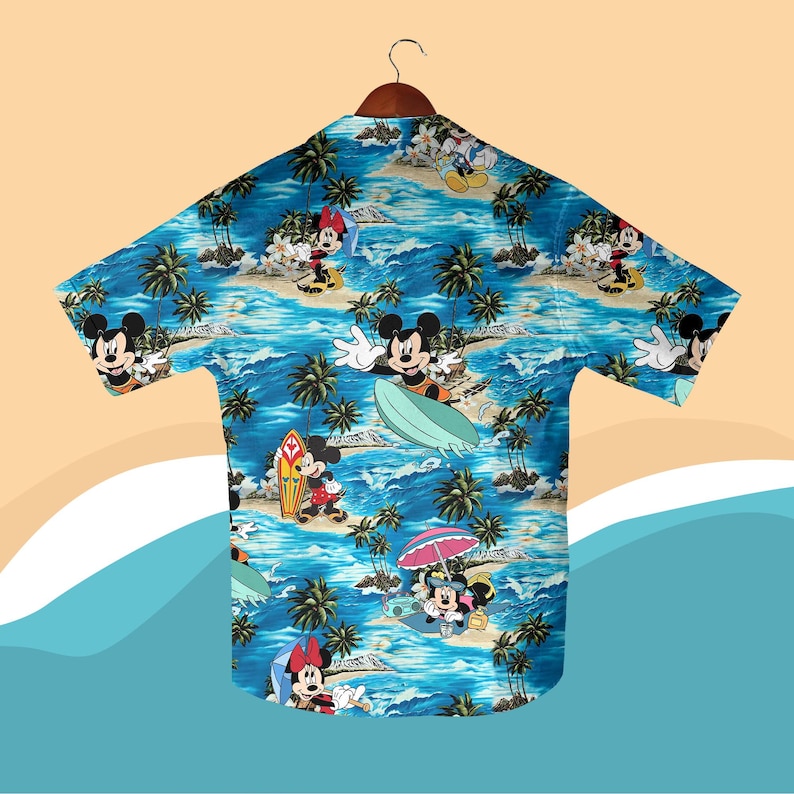 Mickey Mouse Shirt for Men, Surfing Mickey Button up Shirt, Movie Shirt ...