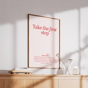 Take the First Step – Digital Download Affirmation Print | Minimalist Wall Art | Motivational ...