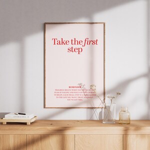 Take the First Step – Digital Download Affirmation Print | Minimalist ...