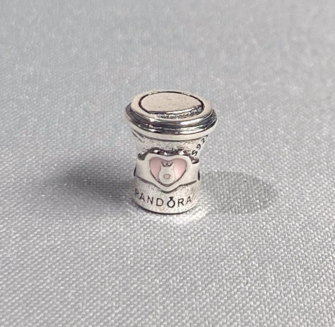 Coffee Cup Charm Take A Break, for Pandora Bracelets, Pink Heart Coffee ...