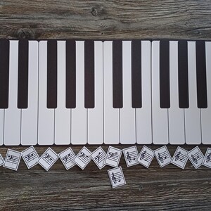 Flashcards Music Notes Piano Template Two Octaves Printable PDF Learn ...