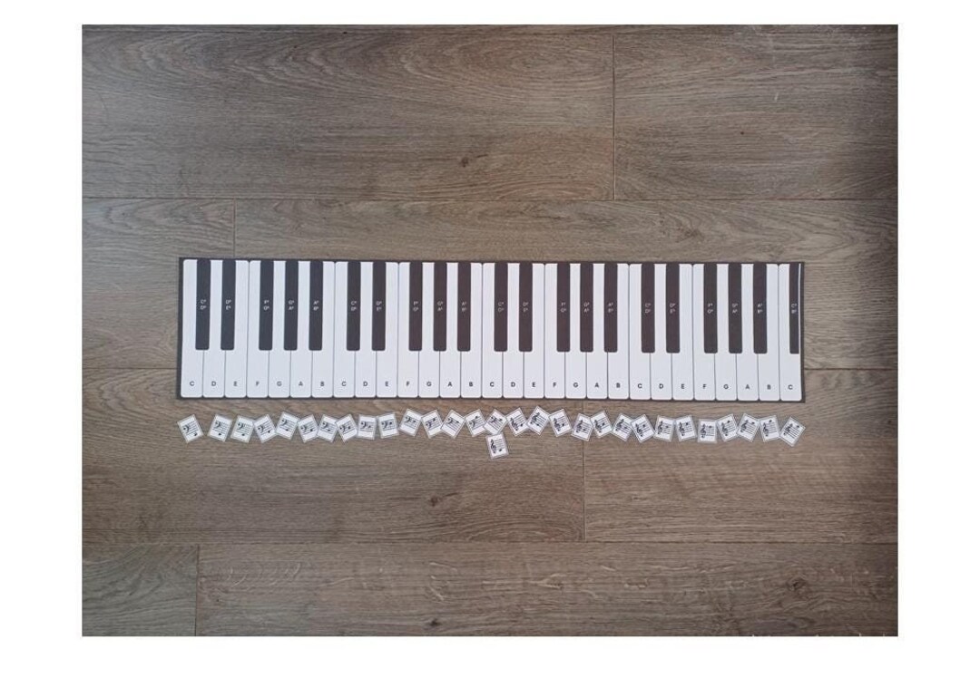 Flashcards Music Notes Piano Template Four Octaves Printable PDF Learn ...