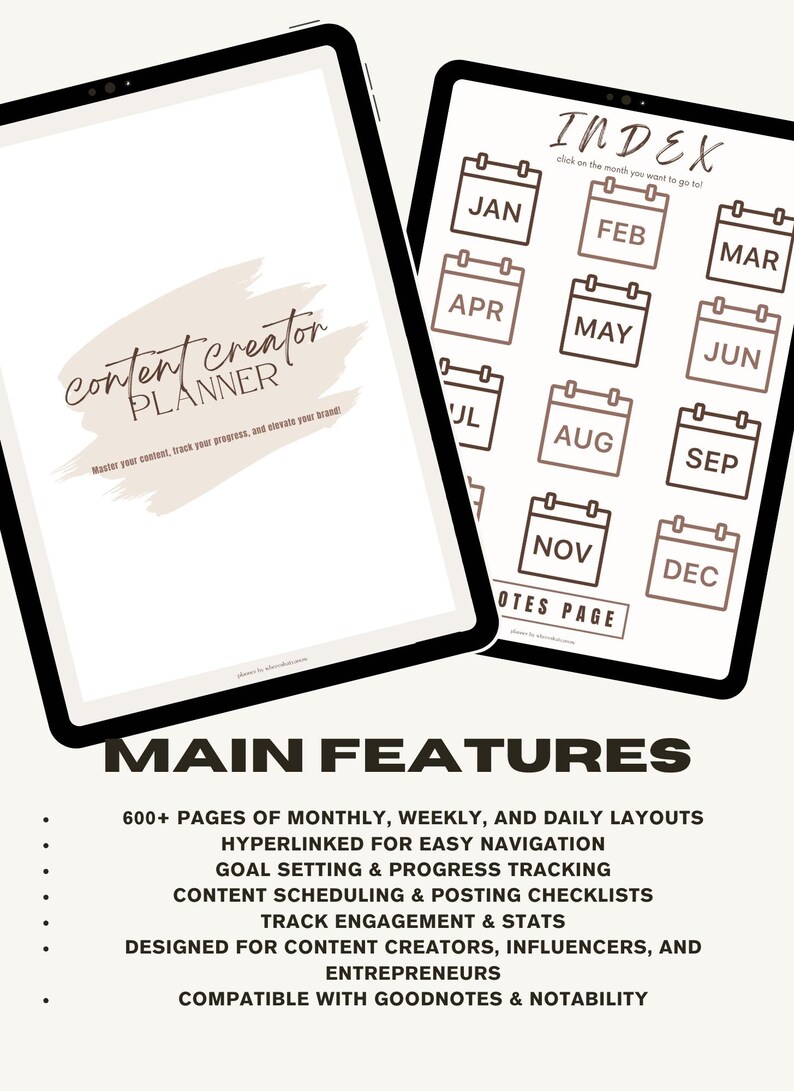 Digital Content Creator Planner | Social Media Planner for iPad ...