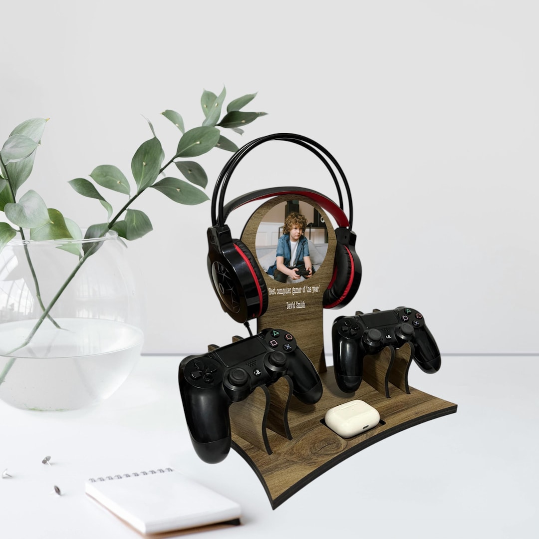 Wooden Game Console Stand – Custom Controller Holder in Walnut, Wenge ...