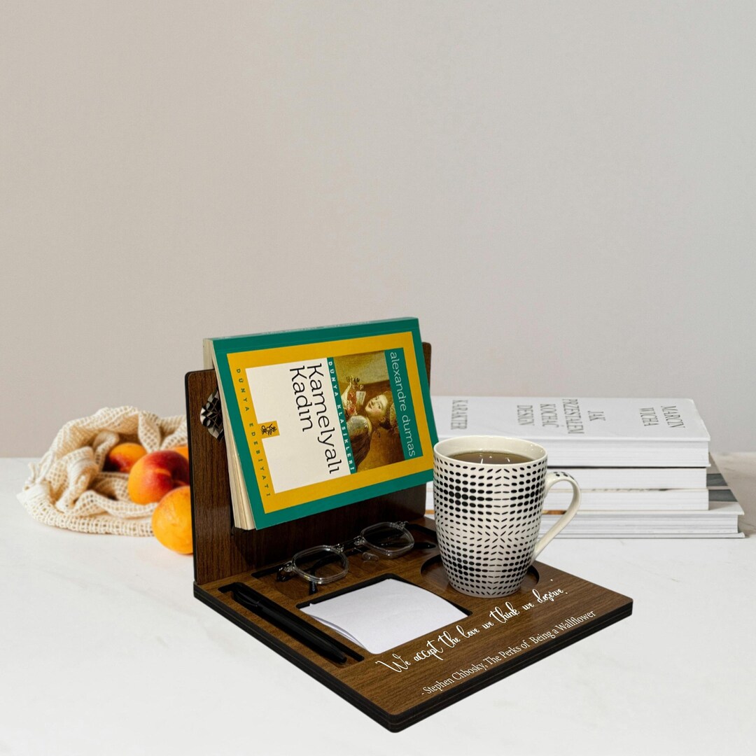 Personalized Wooden Book Stand: Multifunctional Book Valet - Etsy
