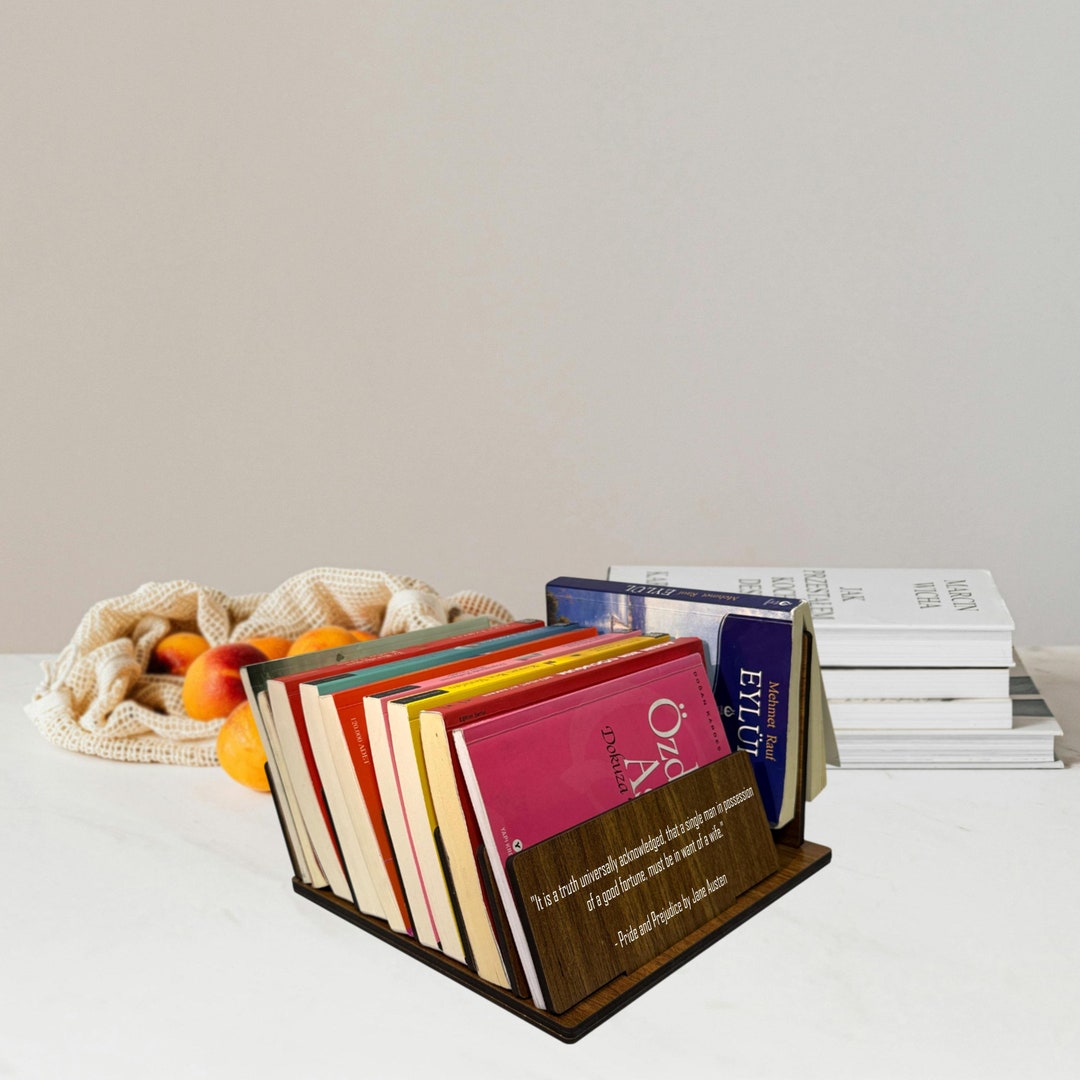 Personalized Wooden Book Holder Stand & Bookmark - Etsy