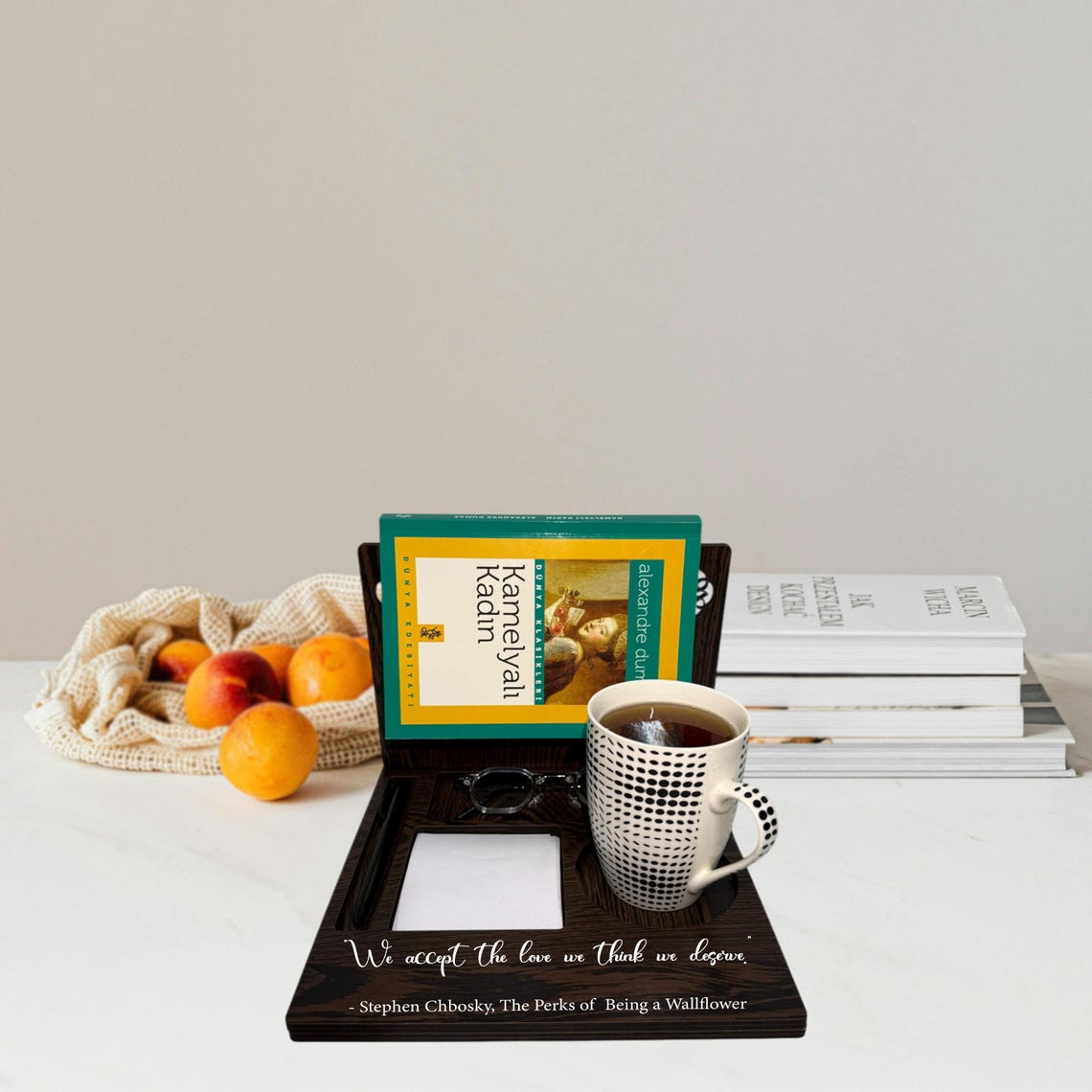 Personalized Wooden Book Stand: Multifunctional Book Valet - Etsy