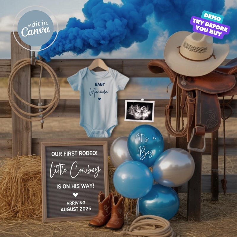 Western Baby Announcement - Etsy
