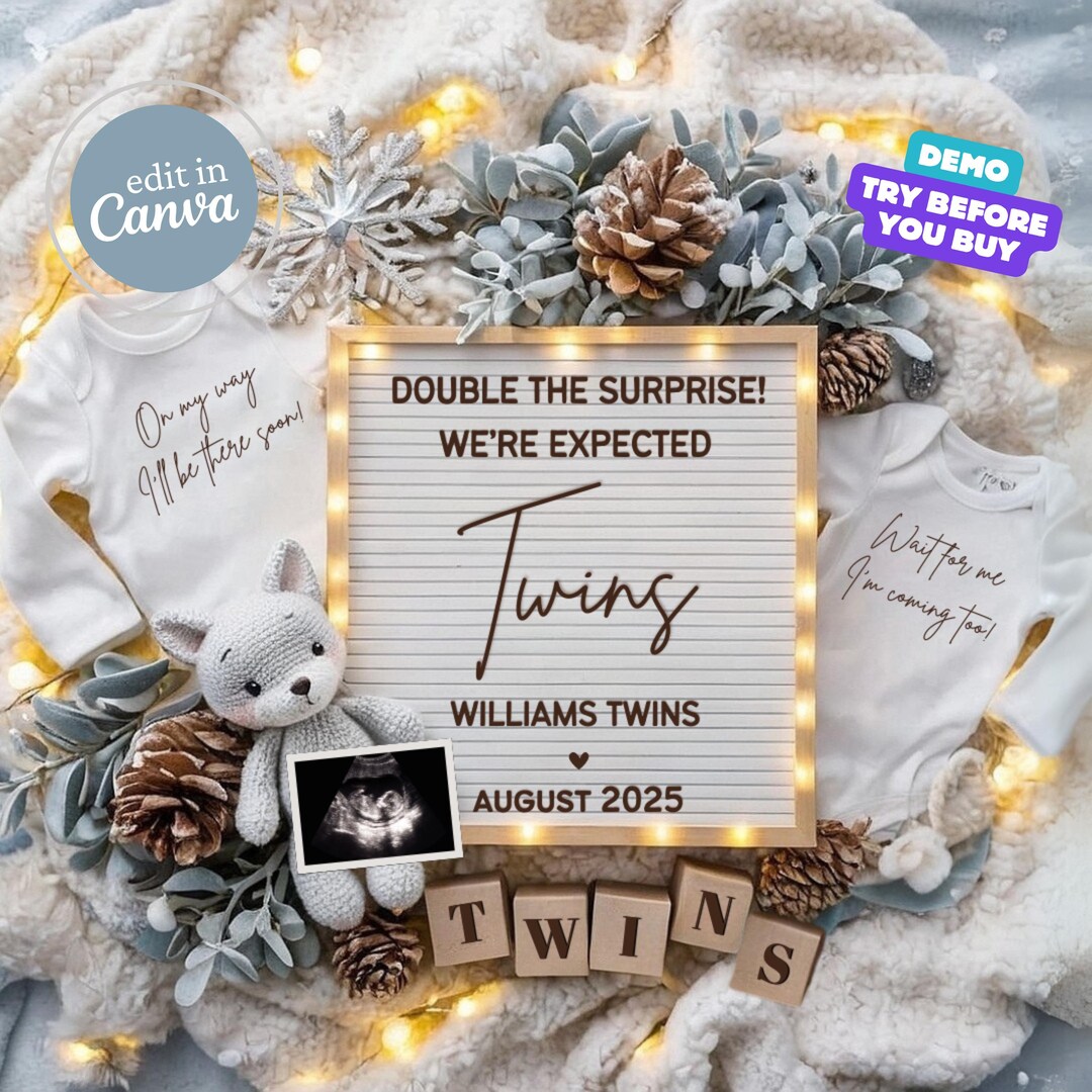 Twin Pregnancy Announcement, Twin Baby Announcement, Surprise Twins ...
